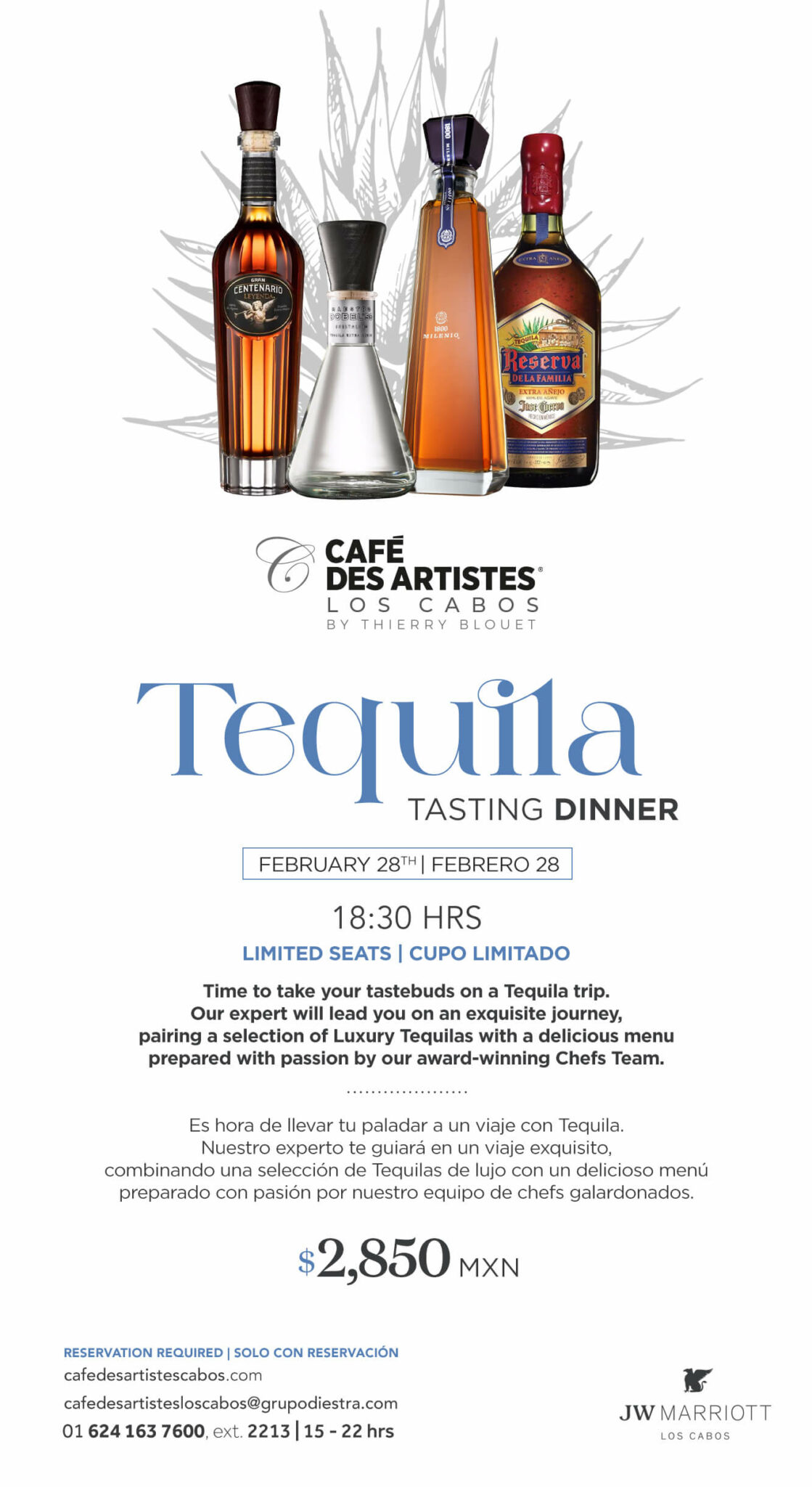 Tequila Tasting Dinner – Puerto Los Cabos HOA